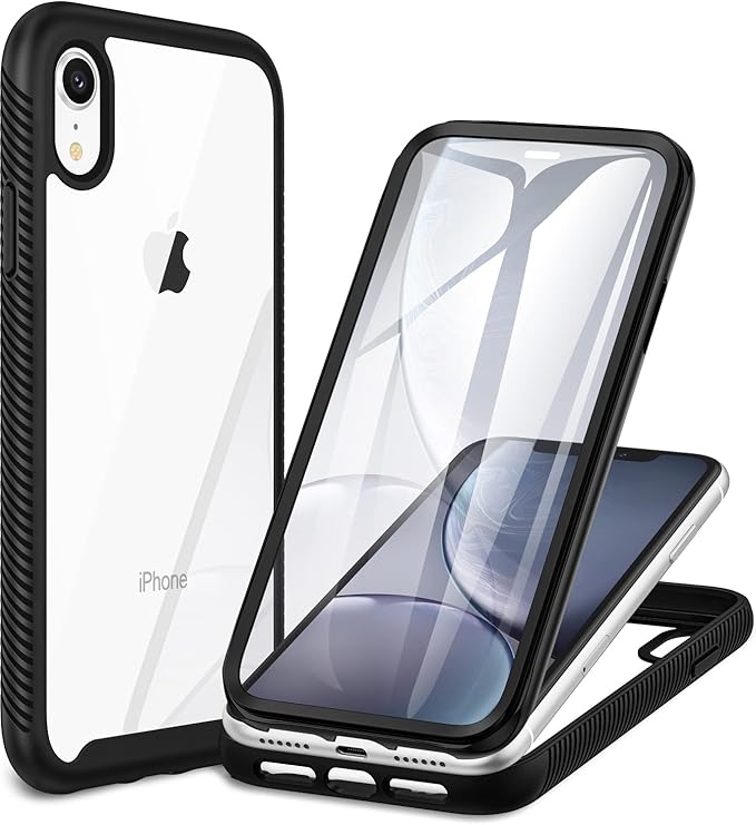 CENHUFO Cover iPhone XR, 360 Gradi Antiurto con Protezione dello Schermo Integrata Rugged Full ...