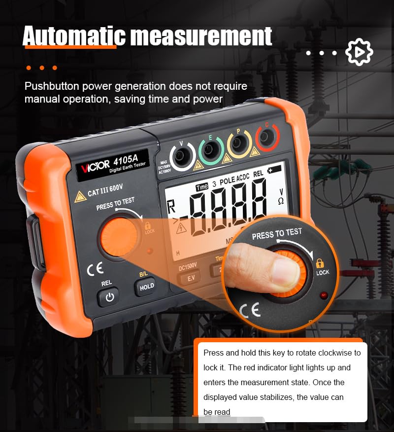 VICTOR 4105A Earth Resistance Tester Meters Price in Dhaka - Safestallbd