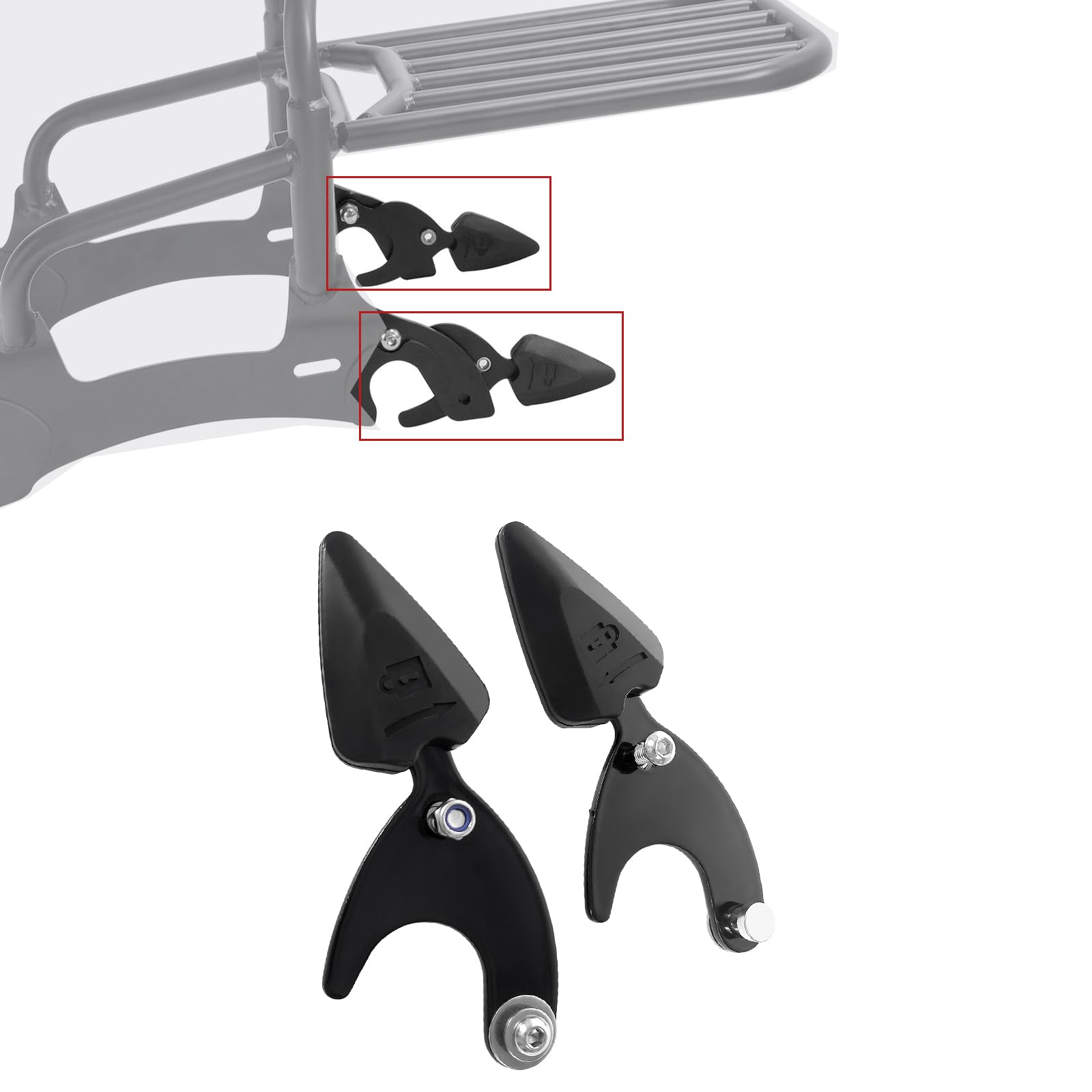Snapklik.com : Black Mounting Luggage Rack Sissy Bar Docking Latch ...