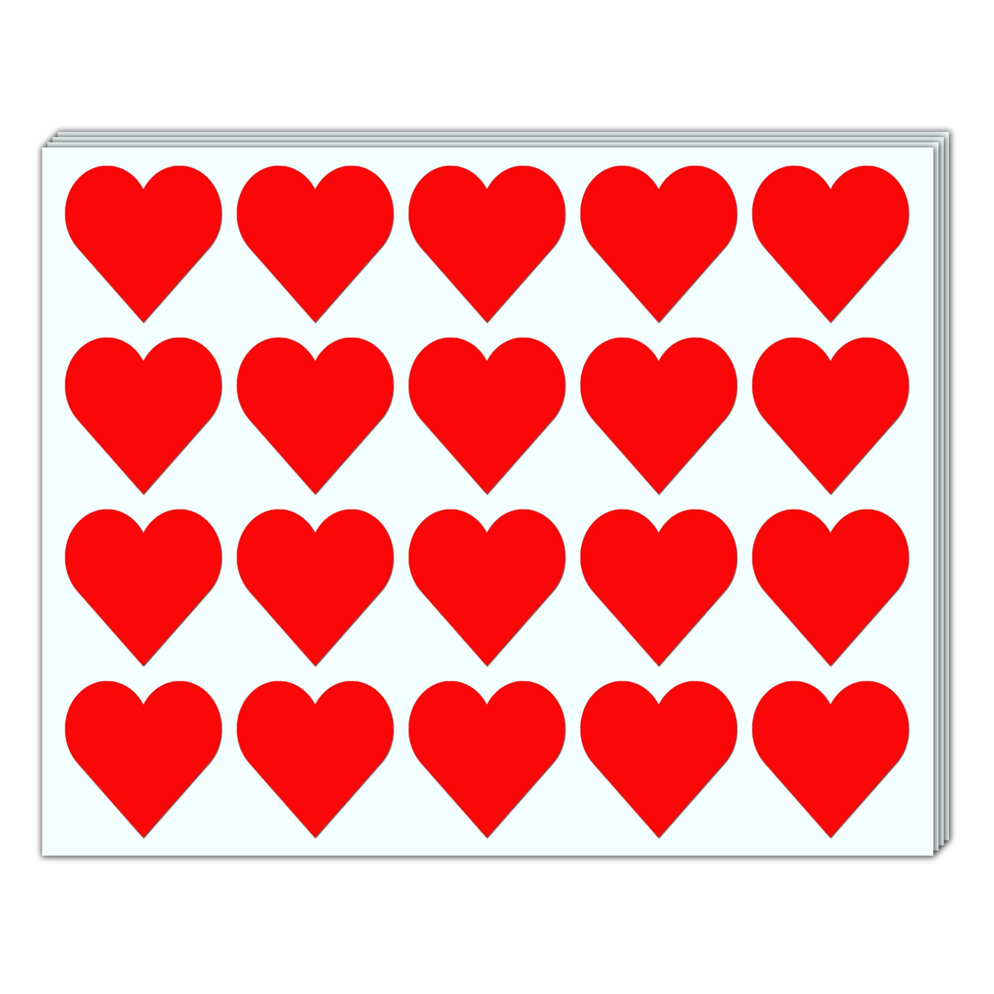 Amazon.com : 500 Pieces, 2 inch - Large Red Heart Stickers for Kids ...
