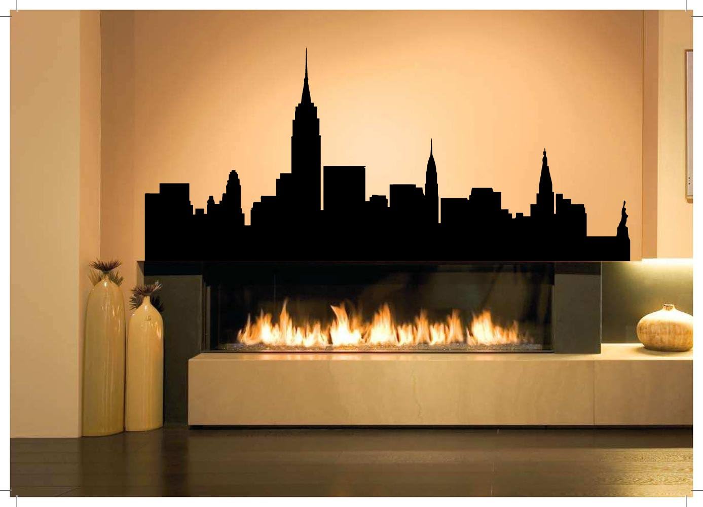 Amazon.com: Chicago City Scape Wall Decal Sticker Skyline Cityscape ...