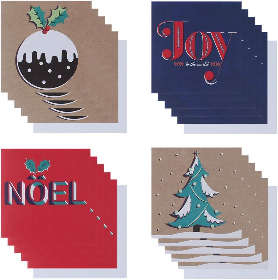 Paperchase Adult Cube Christmas Cards - Pack of 20 : Amazon.co.uk ...