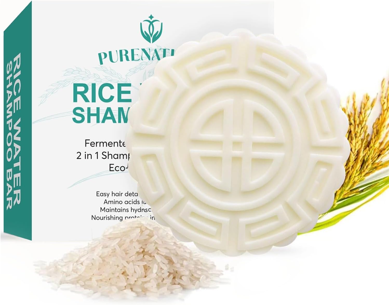 Amazon.com : PureNaturis Argan Oil Rice Water Shampoo Bar for Hair ...