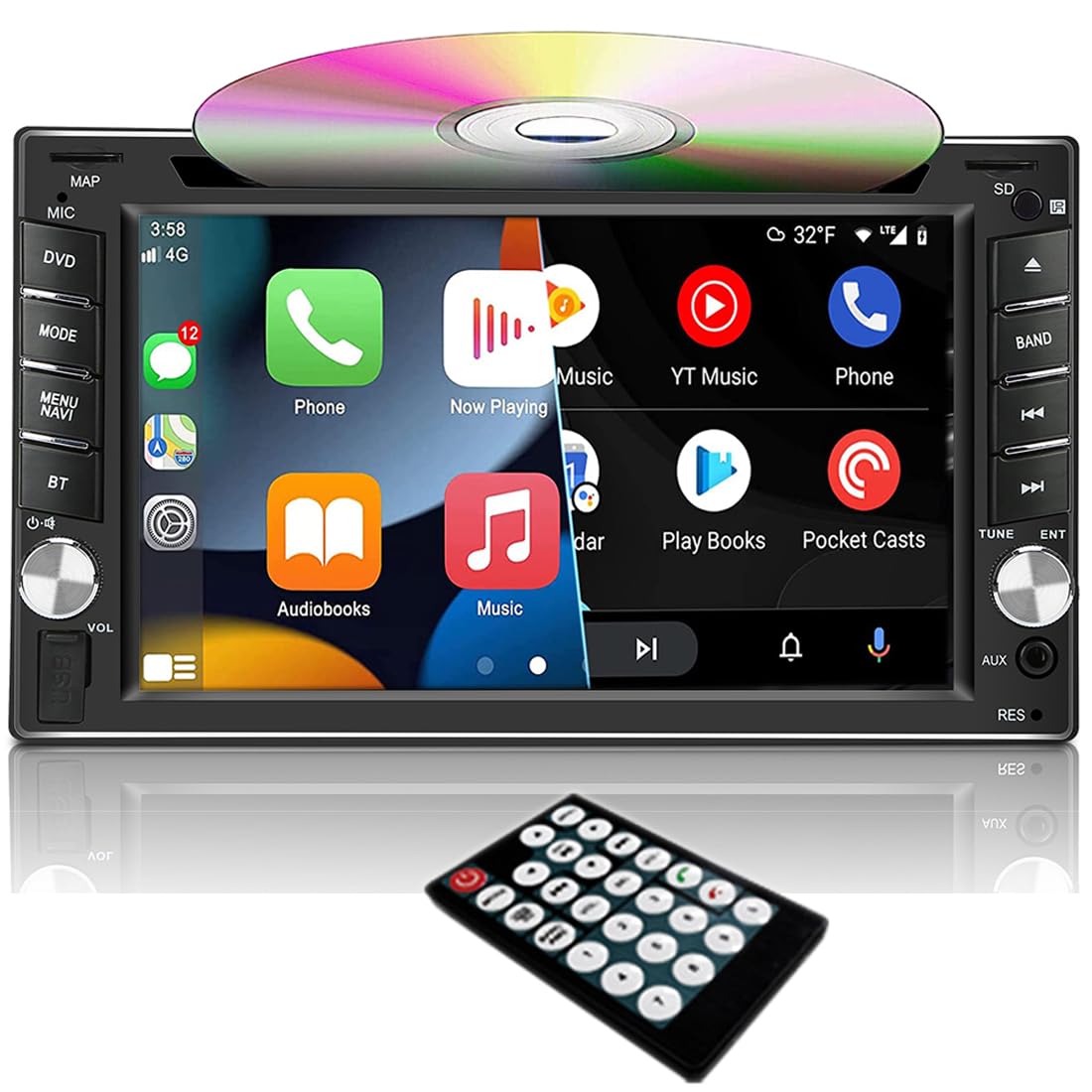 Amazon.com: Polarlander Double Din Car Stereo with CD/DVD Player, 6.2 ...