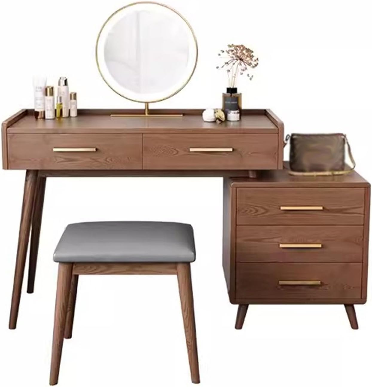 Amazon.com: Vanity Desk Solid Wood Vanity Table, Makeup Desk with ...