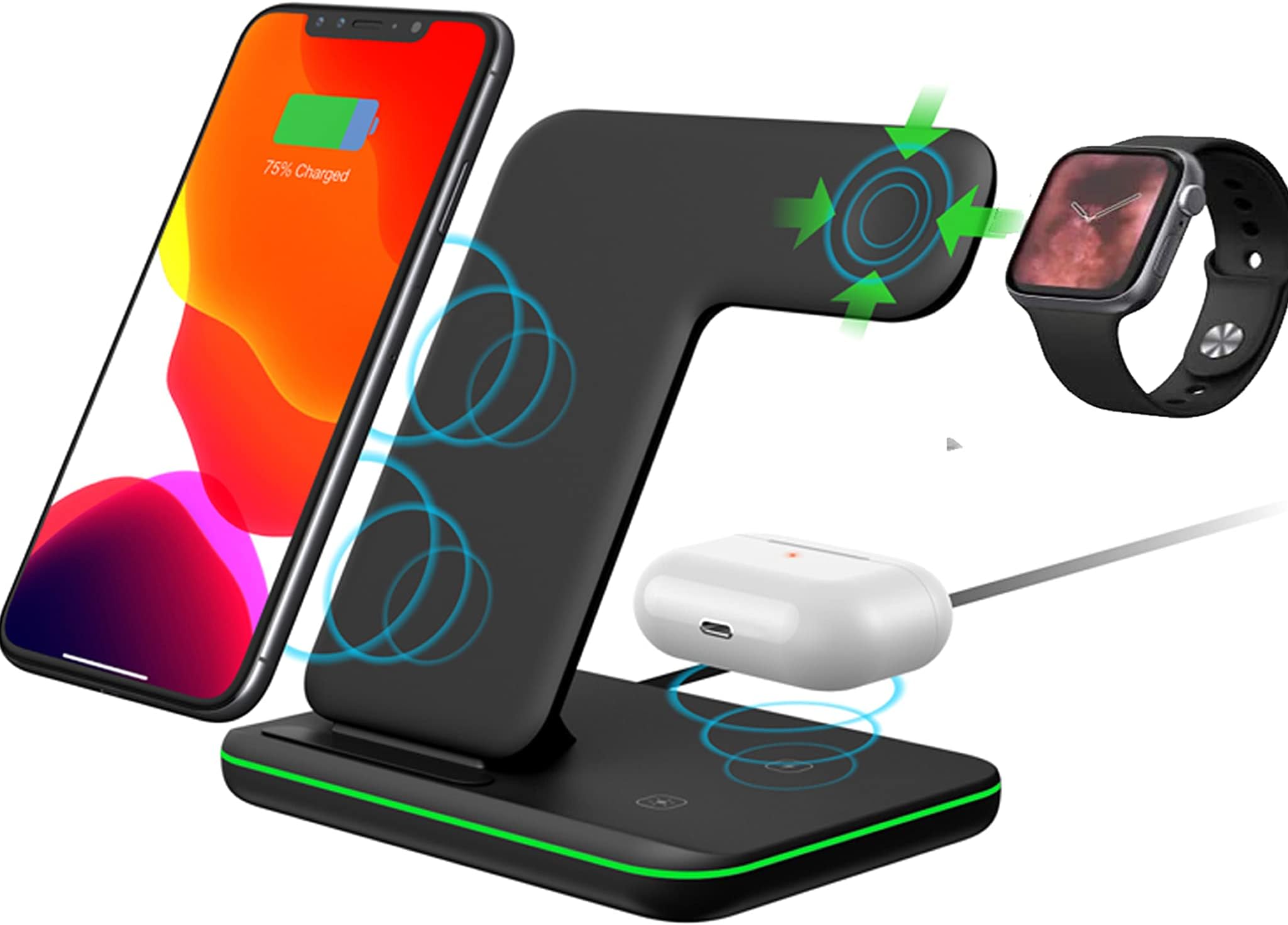 Amazon.com: Belkin MagSafe Charger, 3-in-1 Wireless Charging Stand, 2ND ...
