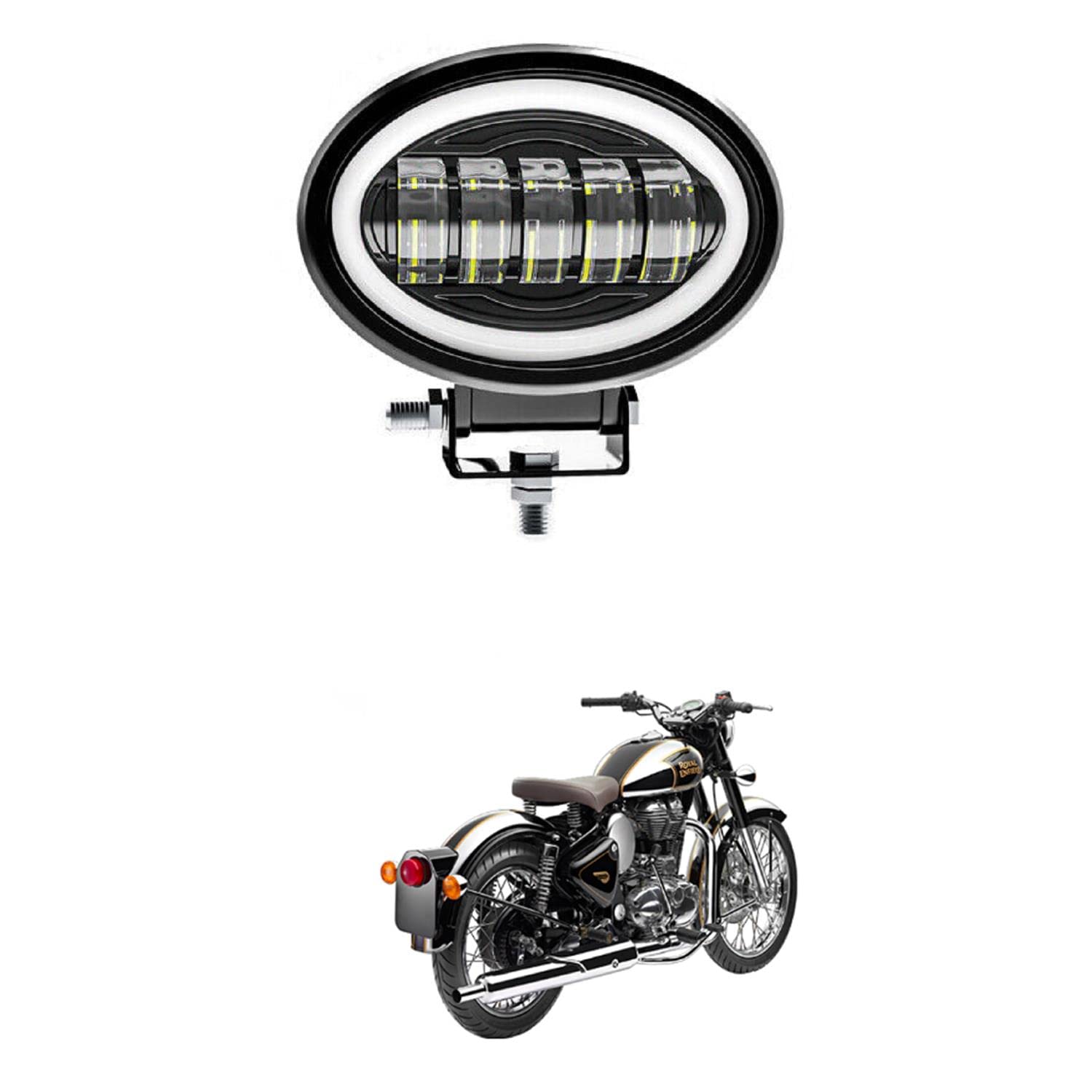 XZRTZ 5 Inch 50 Watt Oval LED Headlight Fog Light Motorcycle Headlight ...