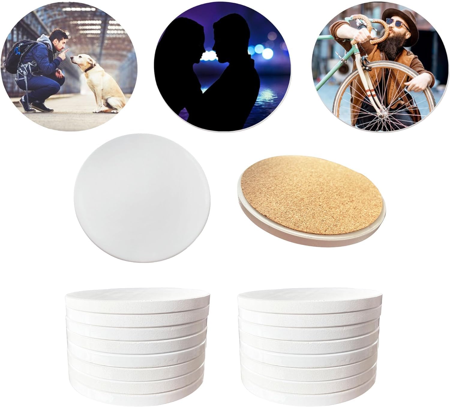 Amazon.com: Sublimation Ceramic Coasters Blanks Round Coaster for ...