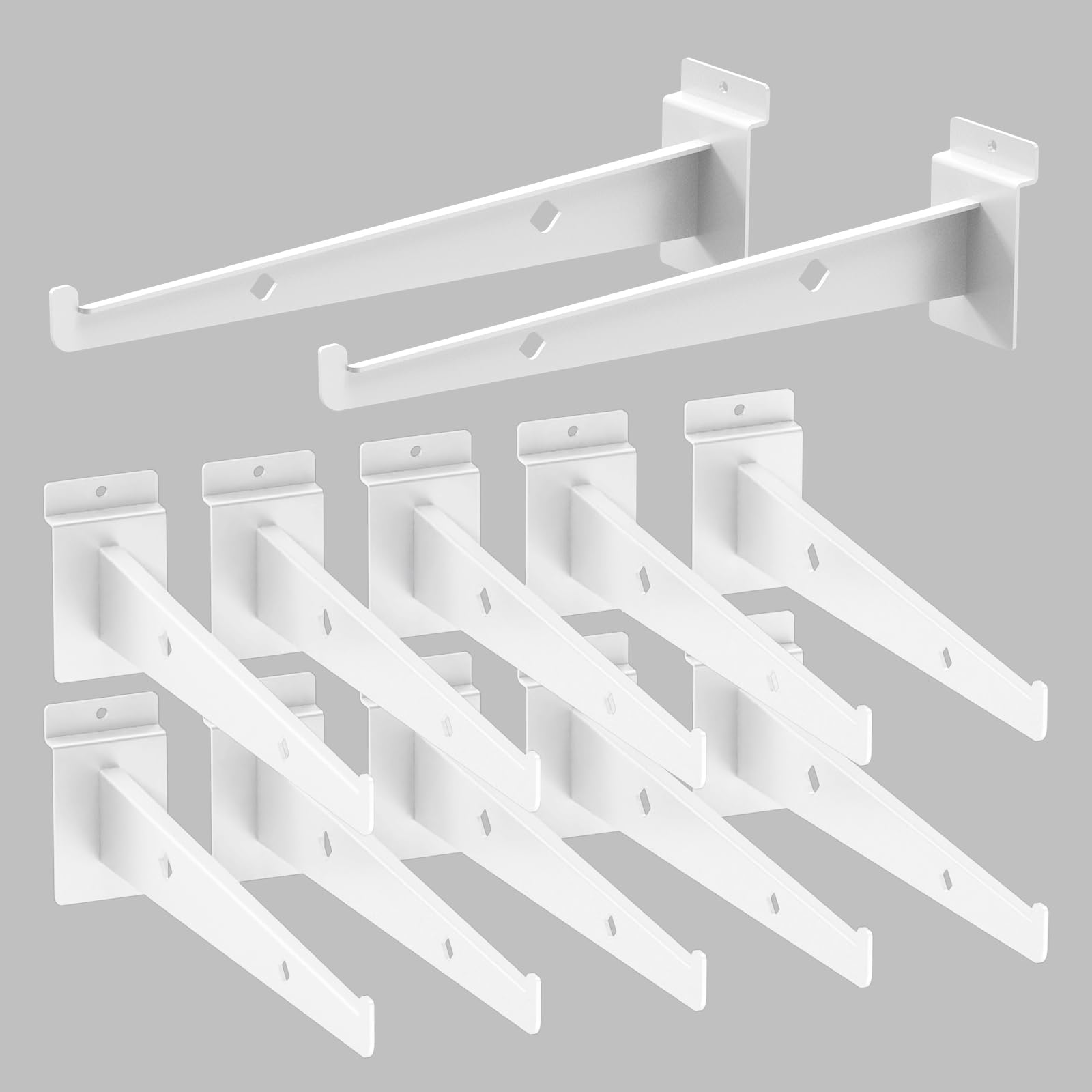 Snapklik.com : 12 Inch Slatwall Shelf Bracket Set Of 12, Heavy Duty ...