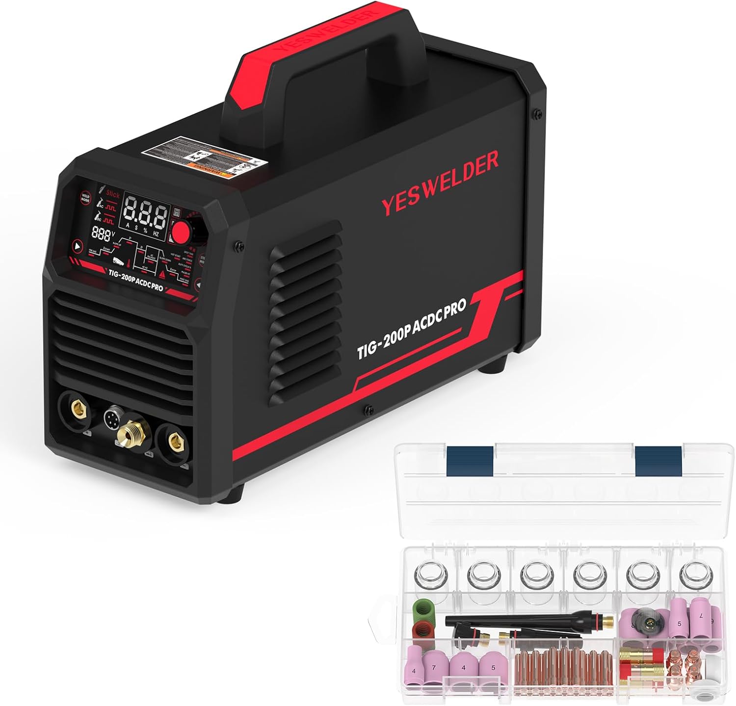 YESWELDER 200A AC/DC Aluminum Tig Welder with Pulse Large LED Display ...