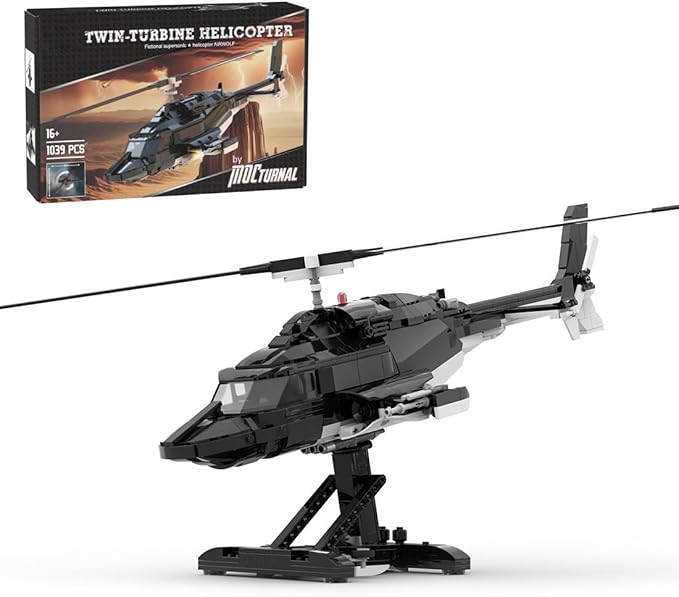 Amazon.com: XMBRICDIYY Air-Wolf Helicopter Building Blocks Set, MOC ...