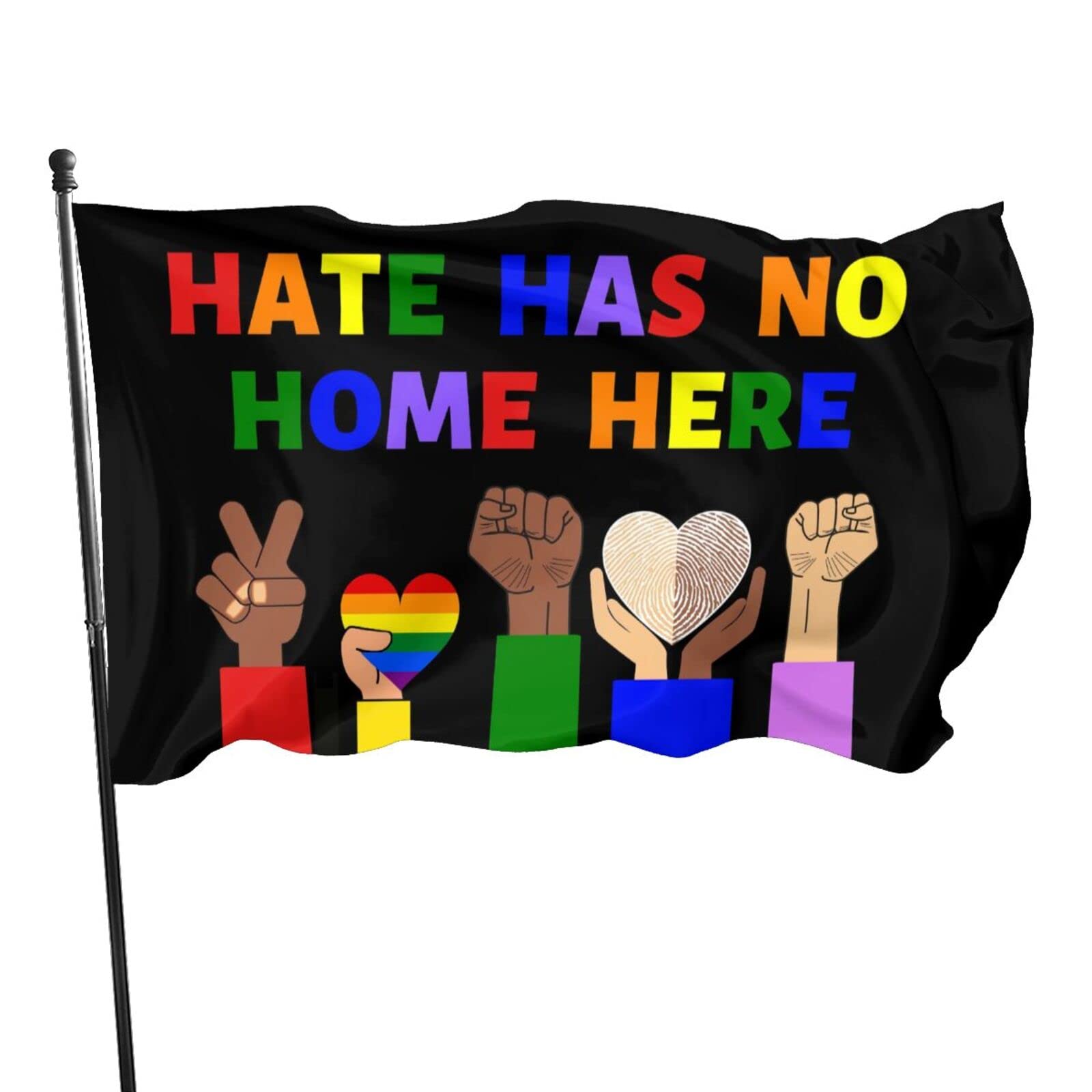 Hate Has No Home Here Flag - 3x5 Ft Indoor Outdoor Decoration Banner ...