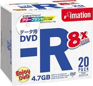 Amazon.com: Imation DVD-R, 4.7 GB, DVD-R 4.7 PWG x 20, Inkjet Printer ...