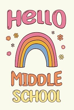 Hello Middle School Notebook: Back to School Rainbow Aesthetic Notepad ...