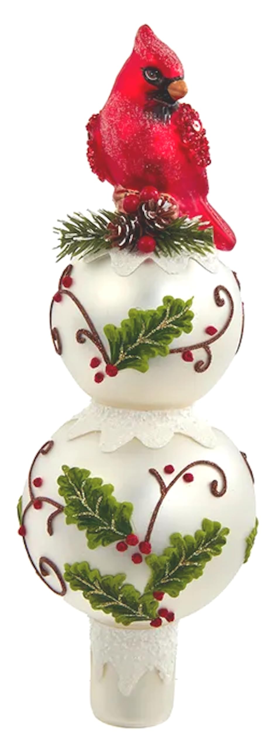 Amazon.com: The Bridge Collection 12" Glass Holly and Cardinal Tree ...