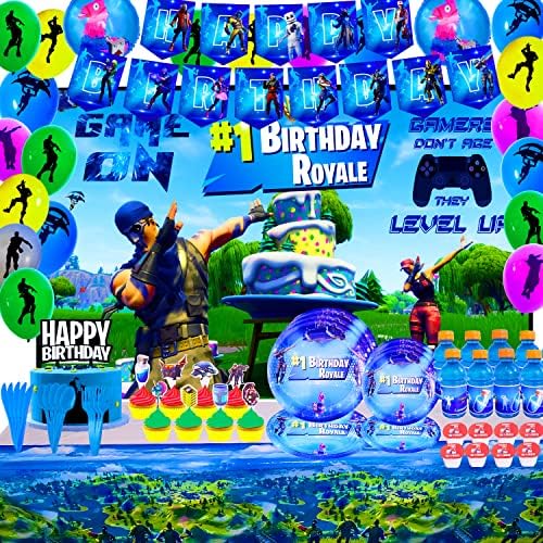 Amazon.com: Video Games Party Tableware Supplies Set Including 20 pcs ...