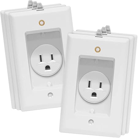 TOPGREENER Recessed Single Receptacle Outlet with Clock Hanger Hook ...