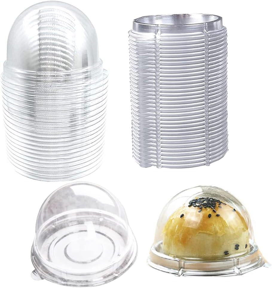 Amazon.com: 50 Pcs Clear Plastic Mini Cupcake Container, Mini Cupcake ...