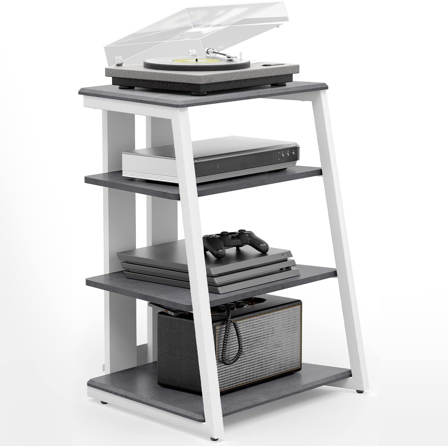 FITUEYES TV Rack HiFi Regal Audio Schrank Glas und Alu ...