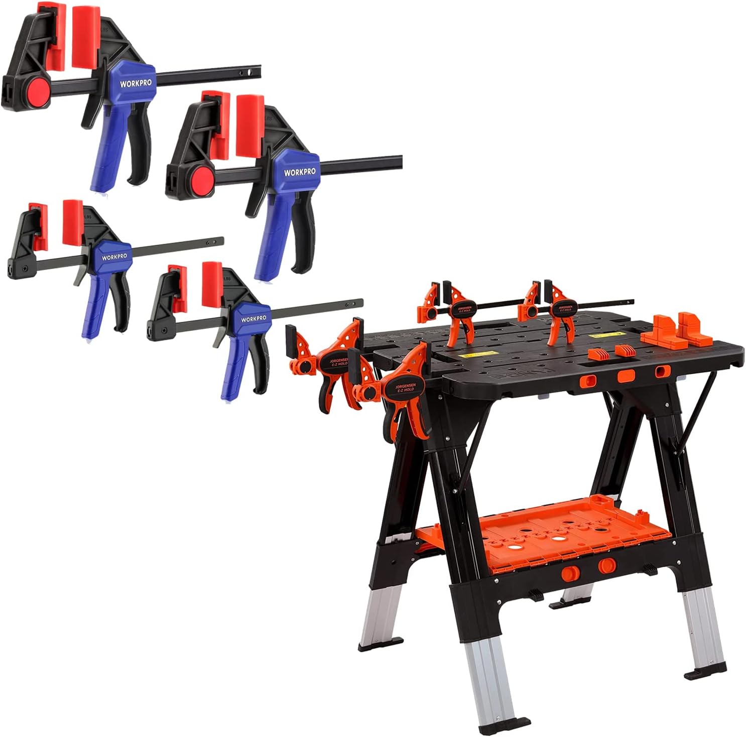 WORKPRO Mini Bar Clamps & Pony Portable Folding Work Table - Amazon.com