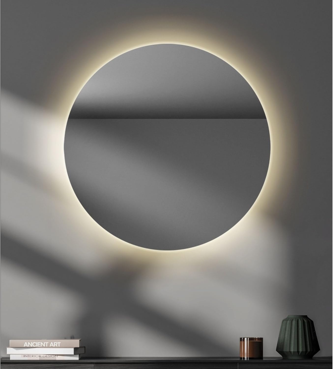 Espejo Circular, luz LED cálida, Desde 50 hasta 120 cm de diámetro, 6 ...