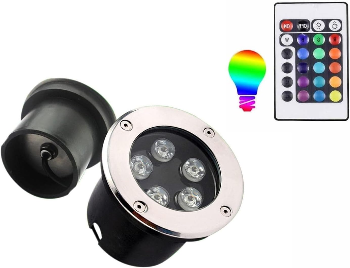 Foco LED Para Fuente - Luz LED sumergible RGB - Foco empotrable para ...