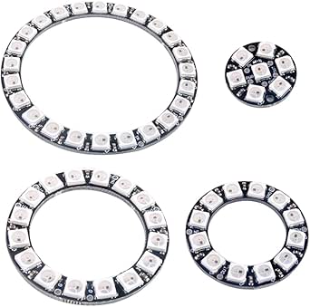 DIYmall 7Bits 12Bits 16Bits 24Bits RGB LED Anillo WS2812B SK6812 5050 ...