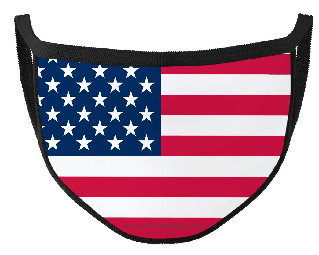 American Flag Cloth Face Mask - USA Washable Reusable Adult Cloth Face ...