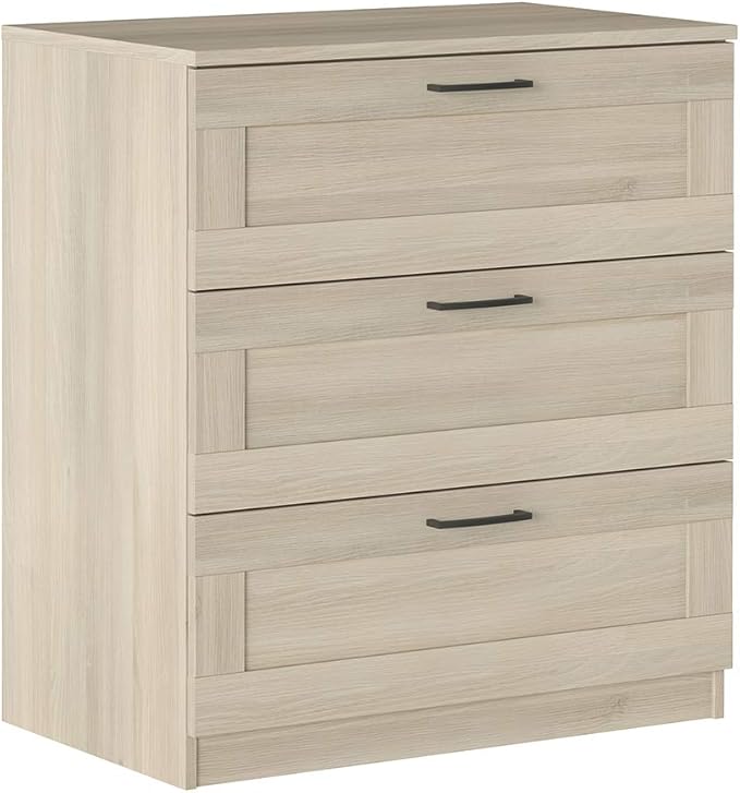 Iconico Home MIK Traditional Commode 3 tiroirs sur rails à roulettes ...