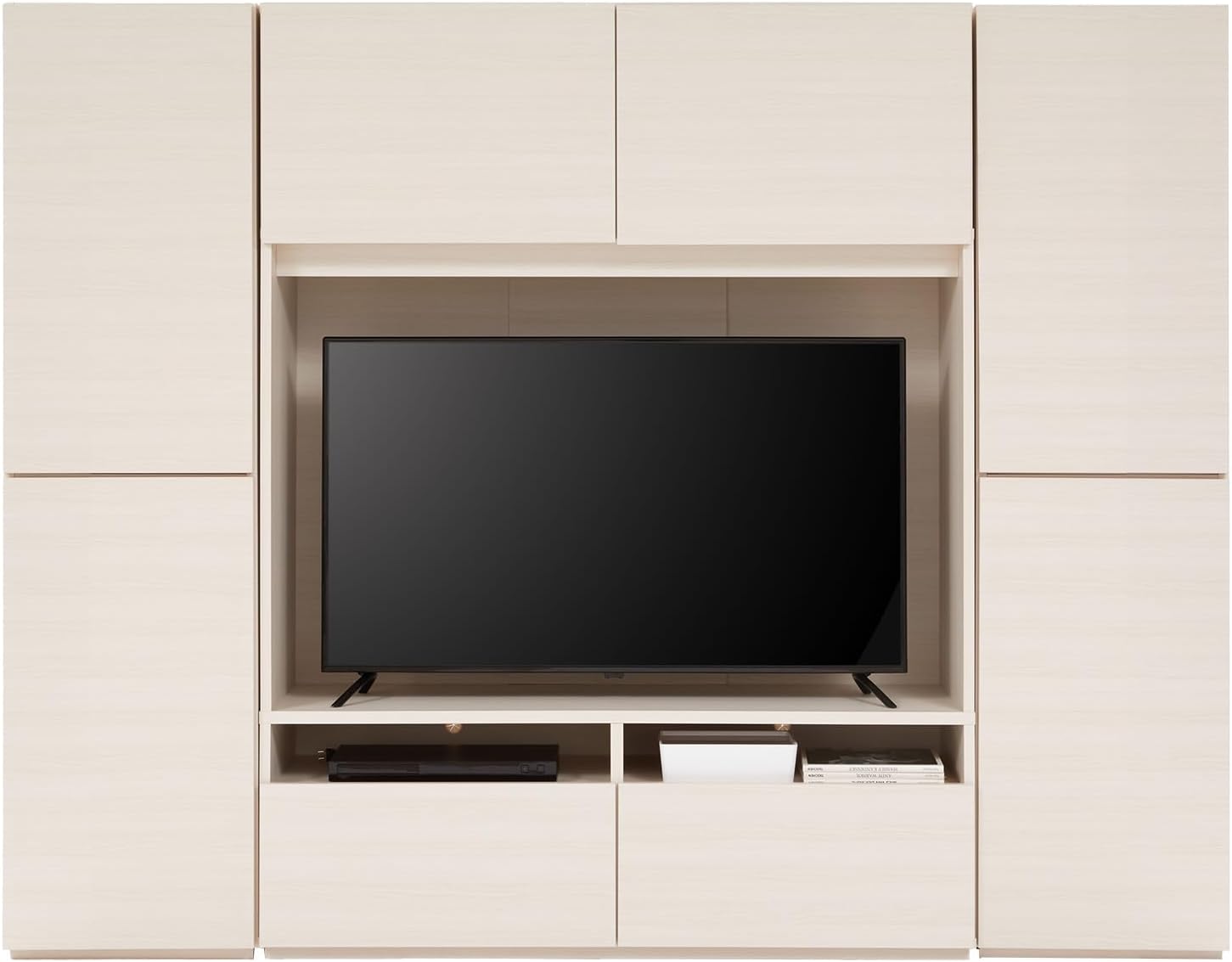 Amazon.co.jp: LOWYA ロウヤ テレビ台 壁面収納 ハイタイプ 収納棚 木目調 おしゃれ 幅約134cm 幅約45cm×2 ホワイト 白 : ホーム＆キッチン