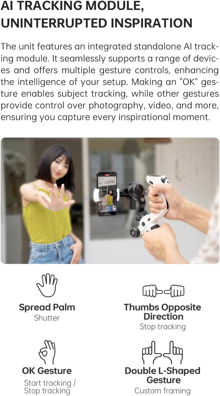 FeiyuTech SCORP-Mini 2 KIT Camera Stabilizer with AI TrackingFill Light ...