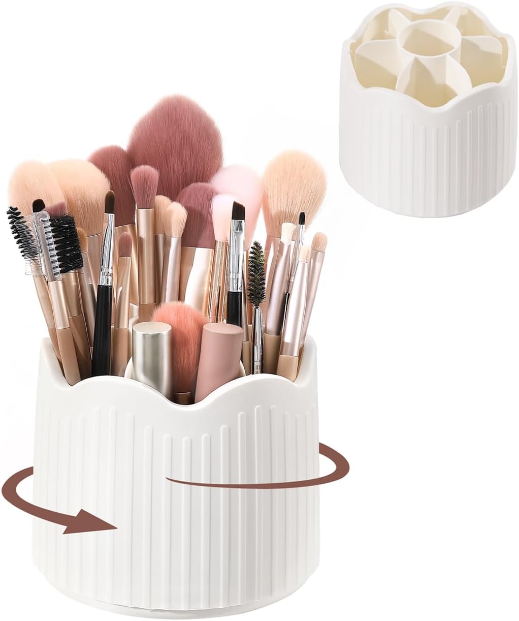 Amazon.com: Anyoifax 360 Rotating Makeup Brush Holder 7 Slots Makeup ...
