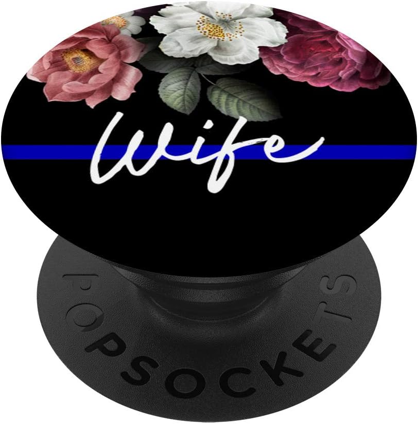 Amazon.com: Police Wife, Floral, Thin Blue Line Heart Law Enforcement ...