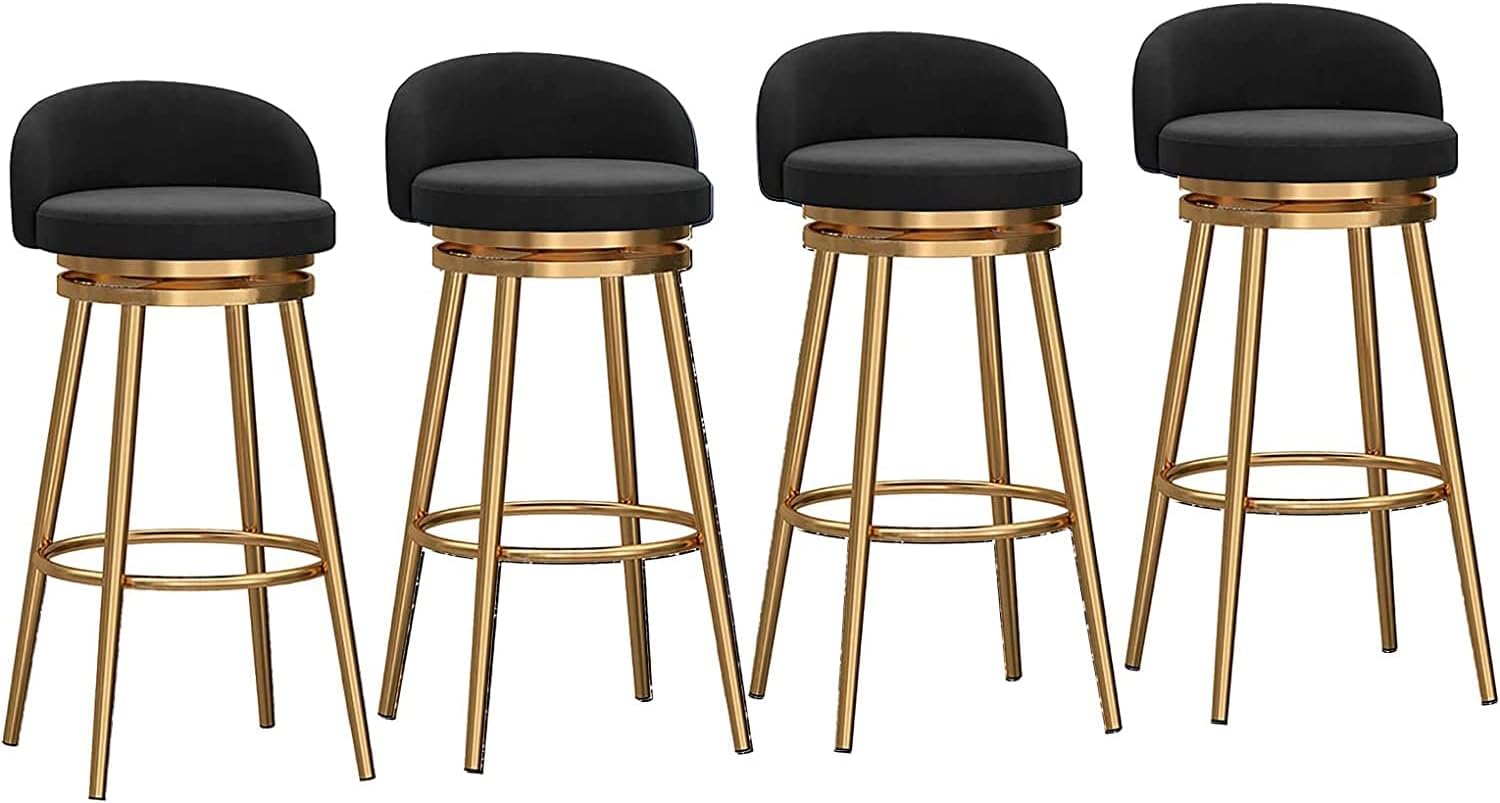Amazon.de: Barhocker aus Samt mit goldfarbenen Metallbeinen für Zuhause ...