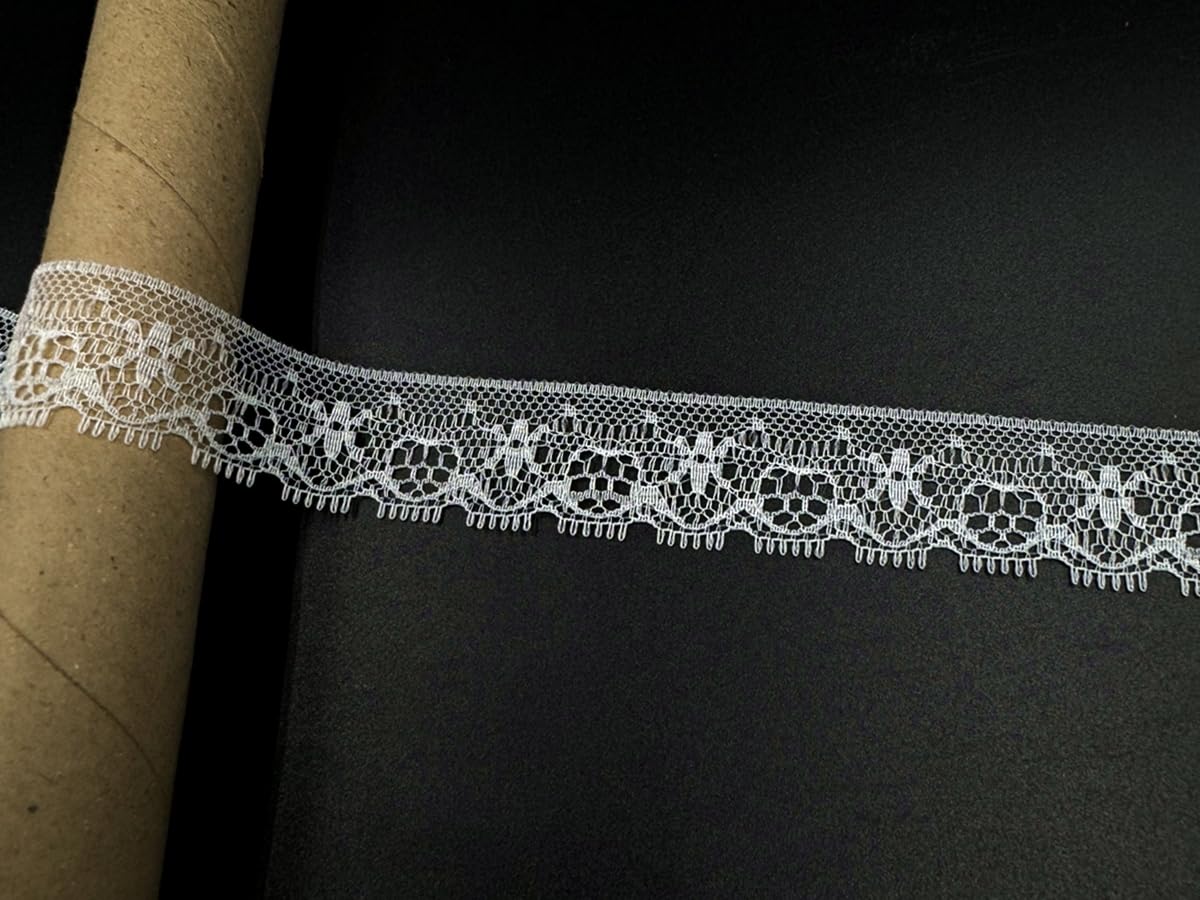 ORIENT LACE CRAFT White Nylon Lace and Border Material Lace Trim for ...