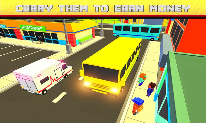 Cube Craft Pixel School Bus 3D - App on Amazon Appstore