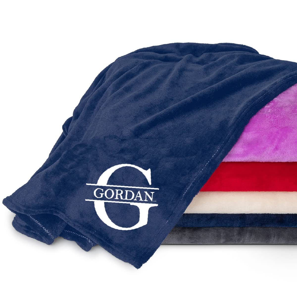 Amazon.com: Personalized Blankets for Adults with Custom Name & Initial ...