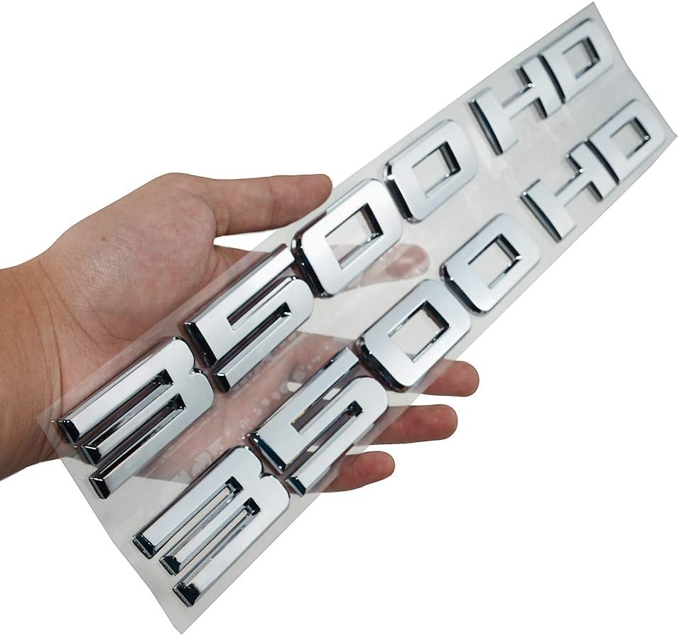 Amazon.com: 2pcs OEM Chrome 3500HD 3500 HD Nameplates Emblems Badges ...