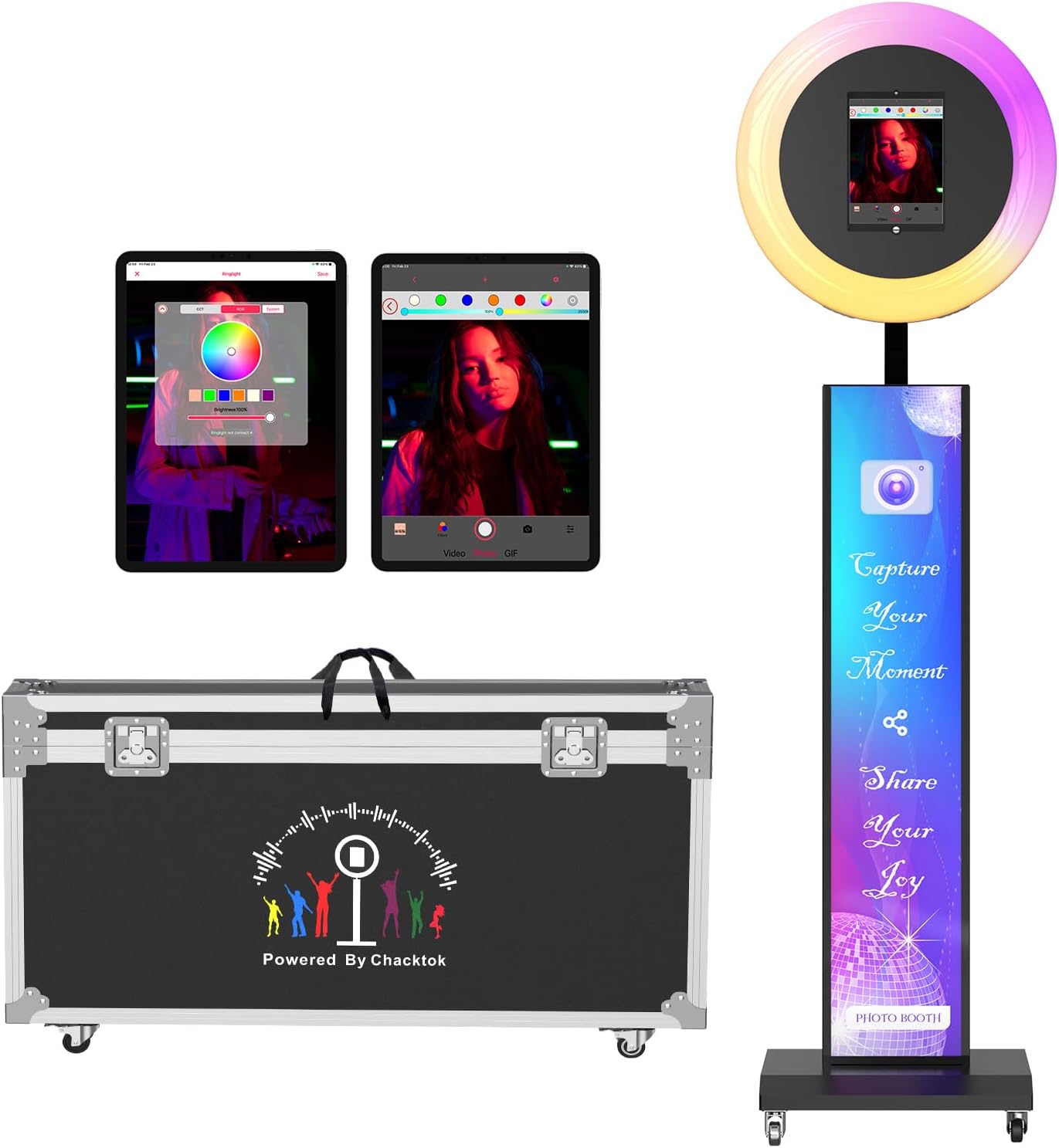 Amazon.com : HARZHI Portable Photo Booth Compatible with Any Ipad, Large Lightbox Ipad Photo ...