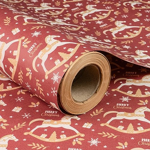 Snapklik.com : RUSPEPA Christmas Wrapping Paper, Jumbo Roll Kraft Paper