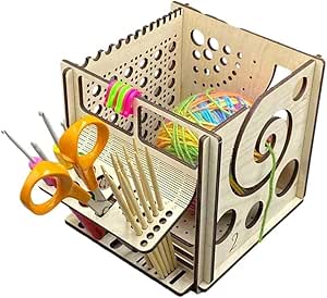 Amazon.com: RuvanE All-in-one Wooden Yarn Bowl - Wooden Yarn Bowl ...