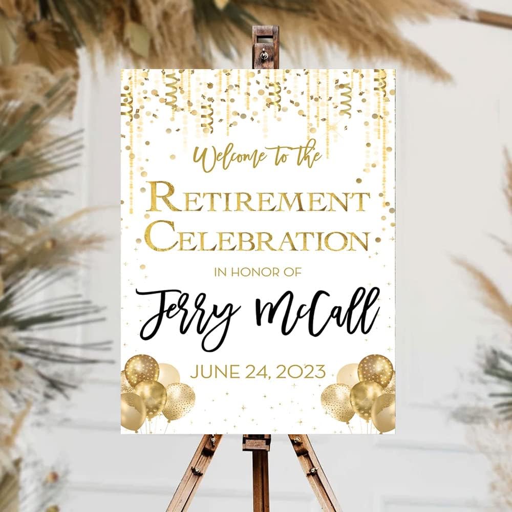 Amazon.com : Personalized Retirement Celebration Welcome Sign, Custom ...