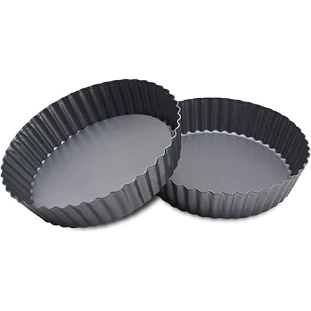 Amazon.com: 2 Pack(9.5 Inch) Round High-Sided Tart Pan with Removable ...