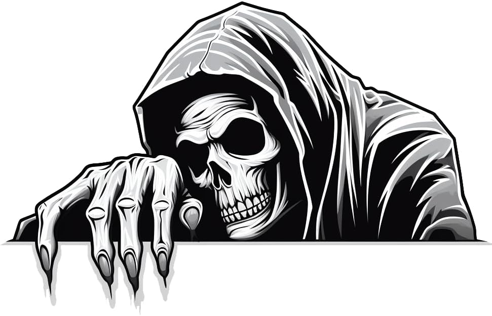 Amazon.com: Creeper Skeleton Peeking Vinyl Sticker Decal - 5 Inches ...