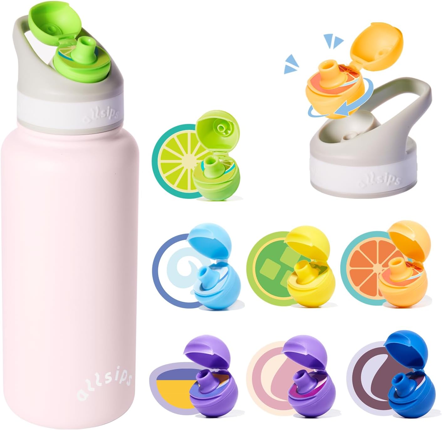 Amazon.com: allsips 32oz Stainless Steel Air Water Bottle with Straw & 7 Refresher ScentSip ...
