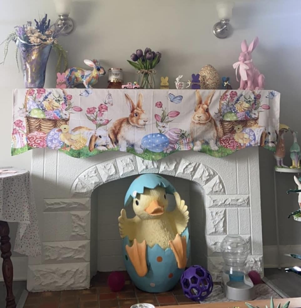 Amazon.com: Victoroes Mantle Scarf 70 x 17 Inch, Easter Eggs Rabbit ...