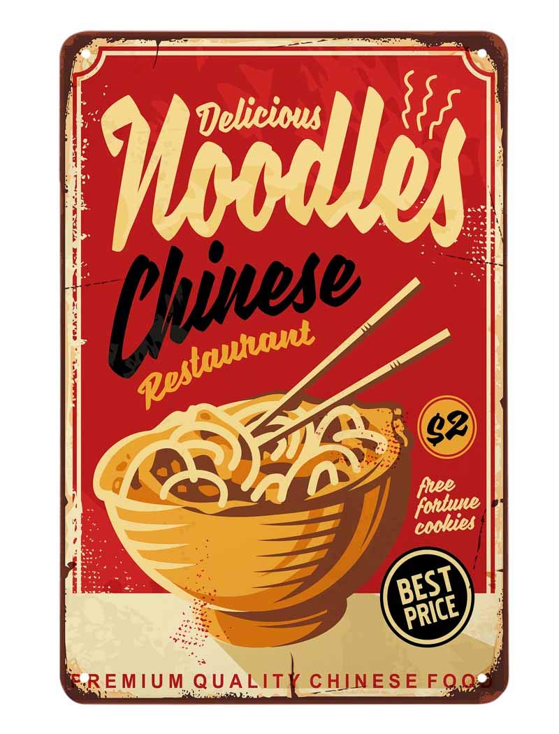 Amazon.com: AOYEGO Noodle Tin Sign,Graphic Chinese Food Wave Fresh Bowl ...