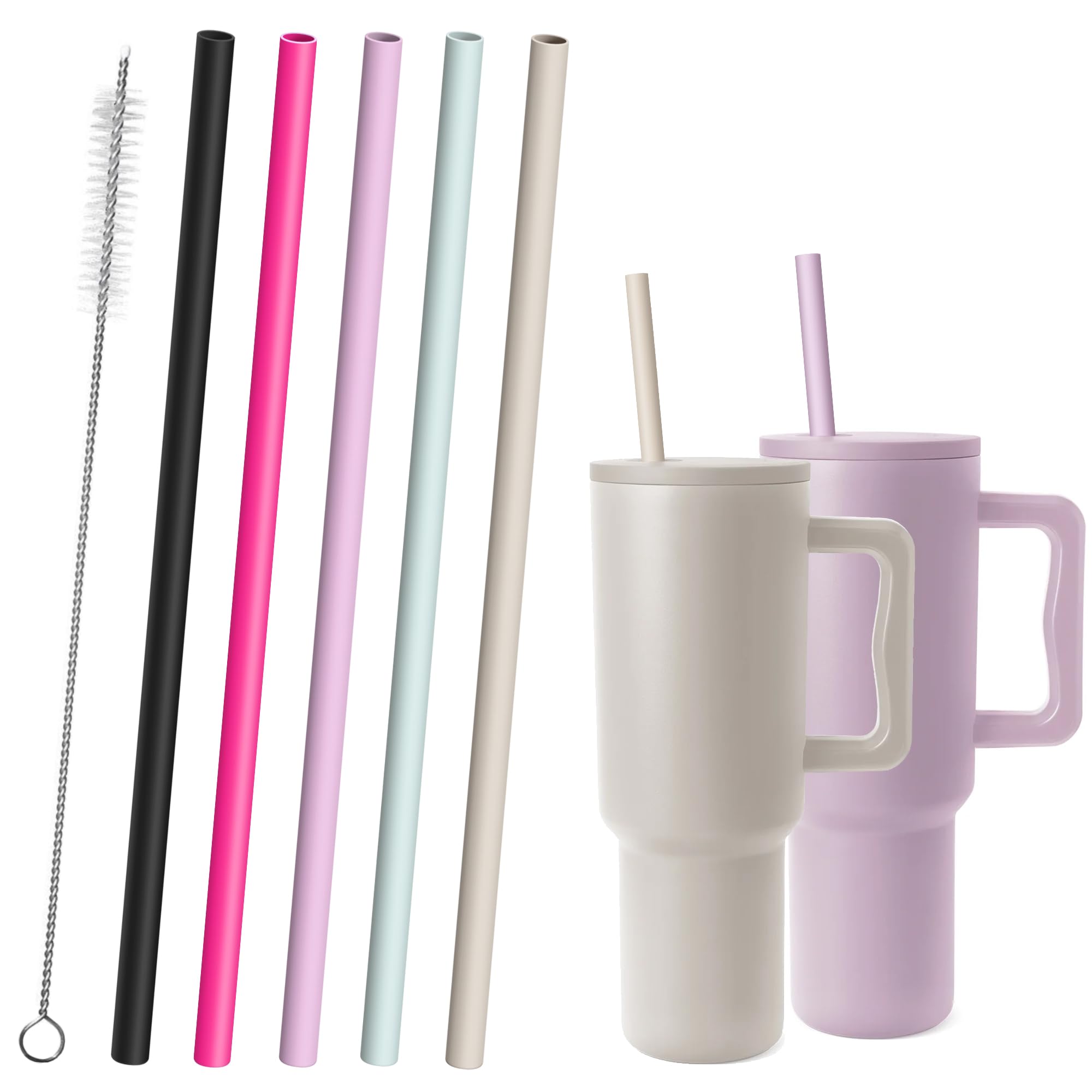 Amazon.com: Reusable Silicone Straws for Stanley/Simple Modern 40 oz ...
