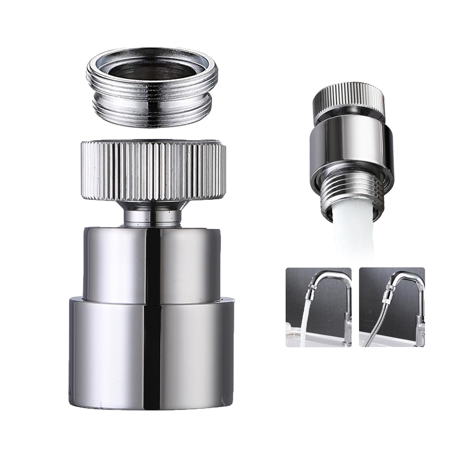 Faucet Aerator For Sink Faucet Adapter- 360° Swivel Faucet To Hose ...