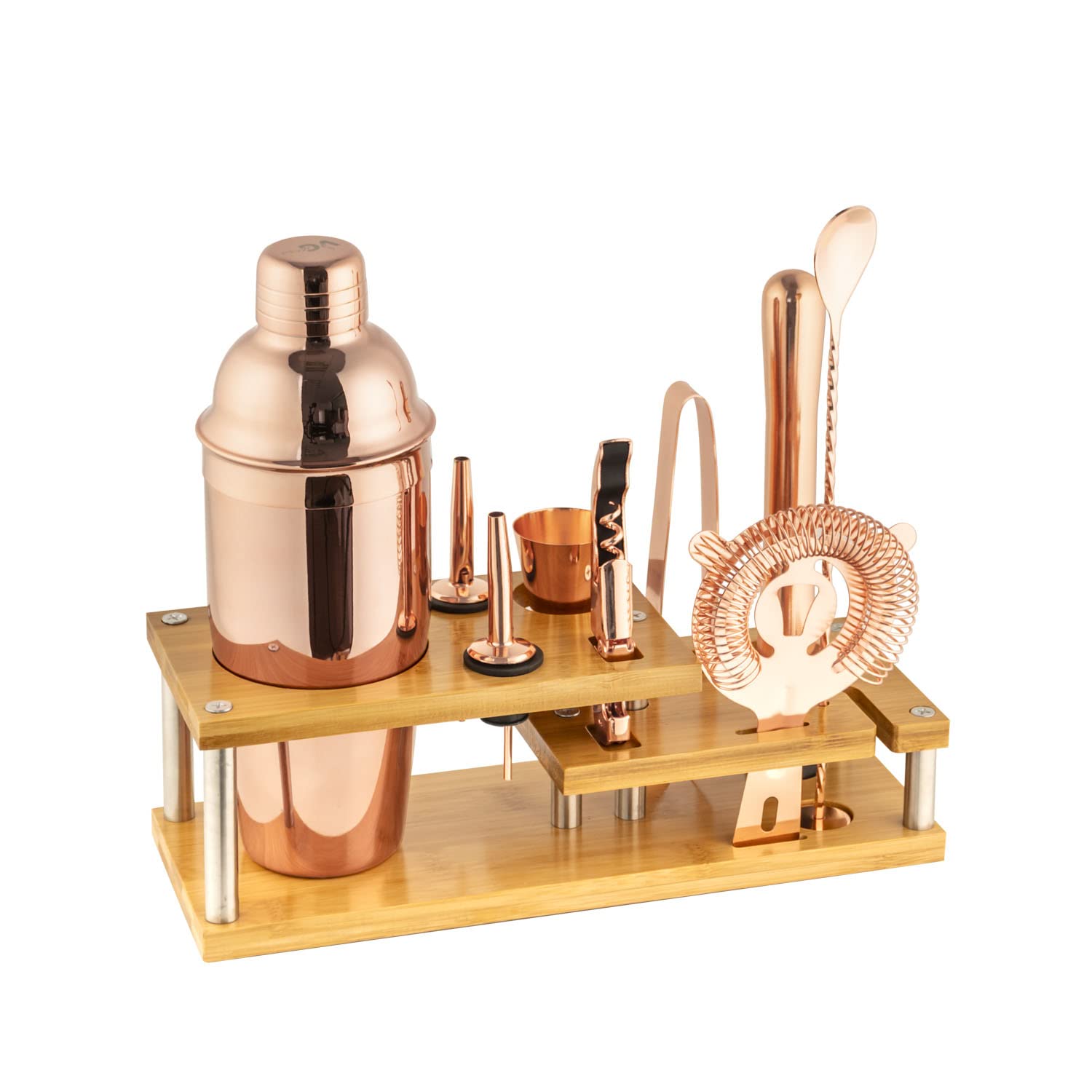 VG Cocktail Shaker Set Bartender kit with Stand, Cocktail Set Bar Tools Set for Drink Mixer, Bar ...